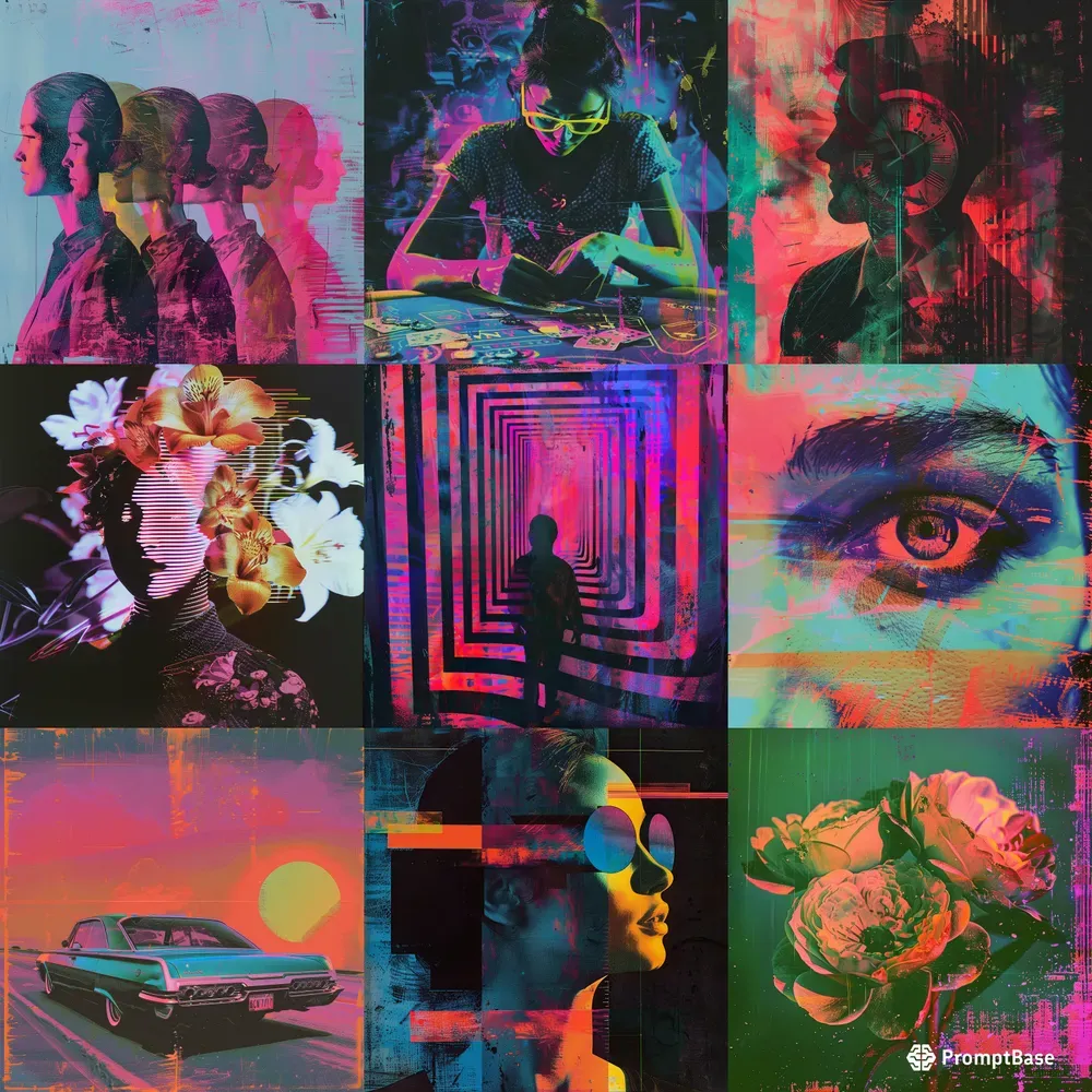 Messy Glitchy Cover Art Midjourney Prompt | PromptBase