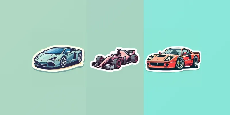 Cartoon Car Stickers DALL·E Prompt | PromptBase