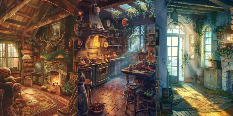 Hidden Object Game Background Art Generator App | PromptBase