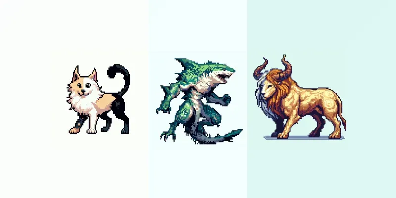 Video Game Creatures In Pixel Art DALL·E Prompt | PromptBase
