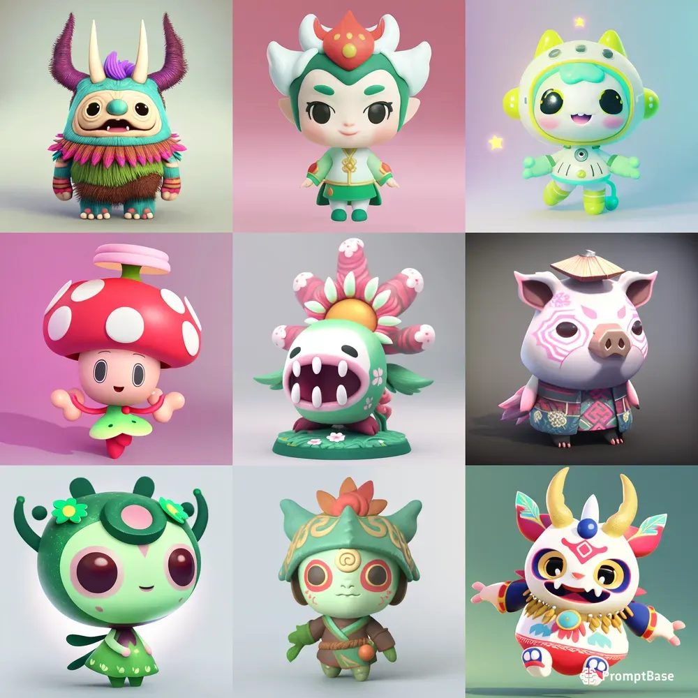 Cute Video Game Characters Midjourney Prompt | PromptBase