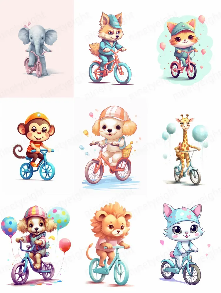 Biking Animal Illustrations For Kids Midjourney Prompt | PromptBase
