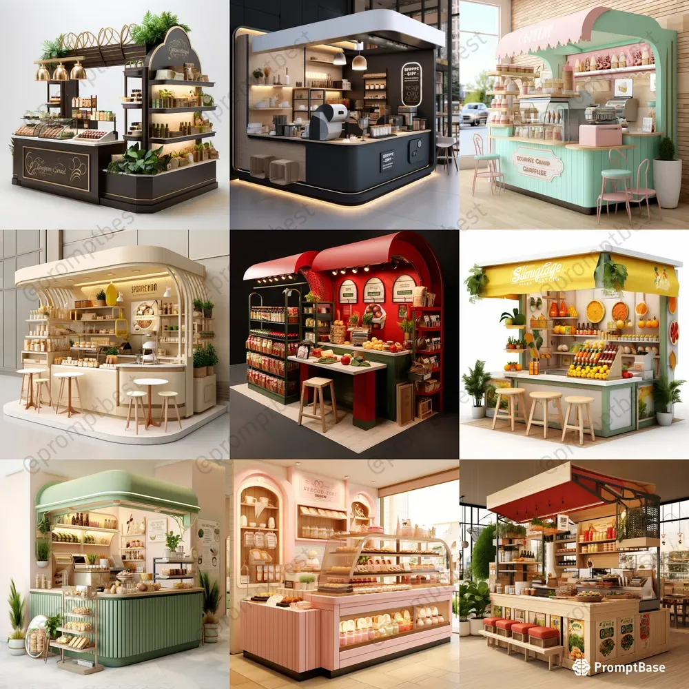 Small Food Shop Designs Midjourney Prompt | PromptBase