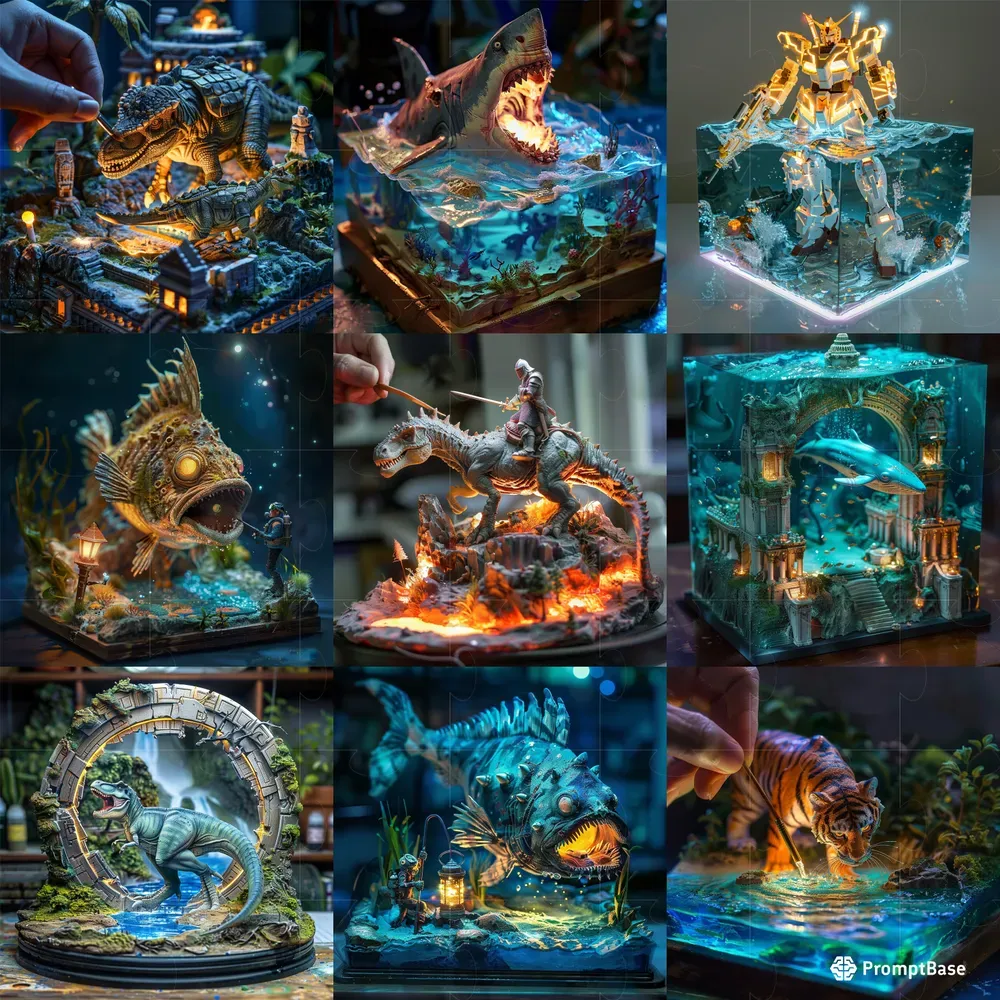Epoxy Resin Dioramas Midjourney Prompt | PromptBase