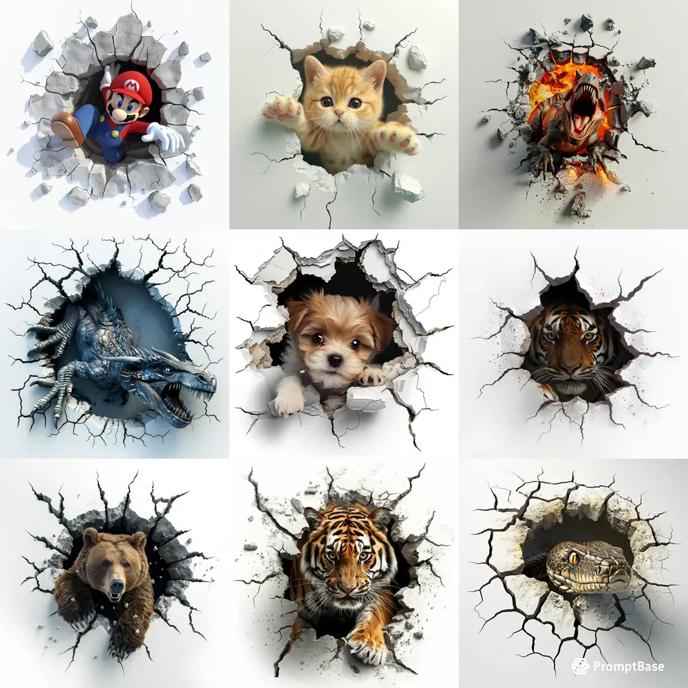 3D Holes - Perfect For Tshirt Designs Midjourney Prompt | PromptBase