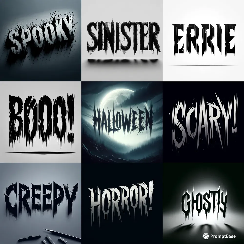 Spooky Words Text For Halloween DALL·E Prompt | PromptBase
