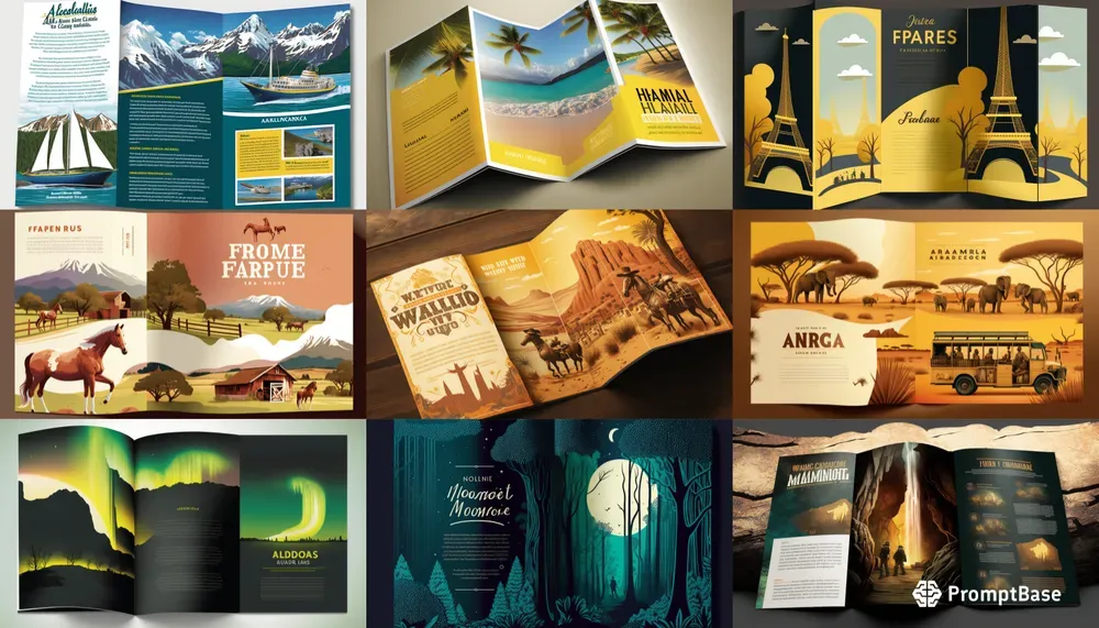 Fold Out Travel Brochure Mockups Midjourney Prompt | PromptBase