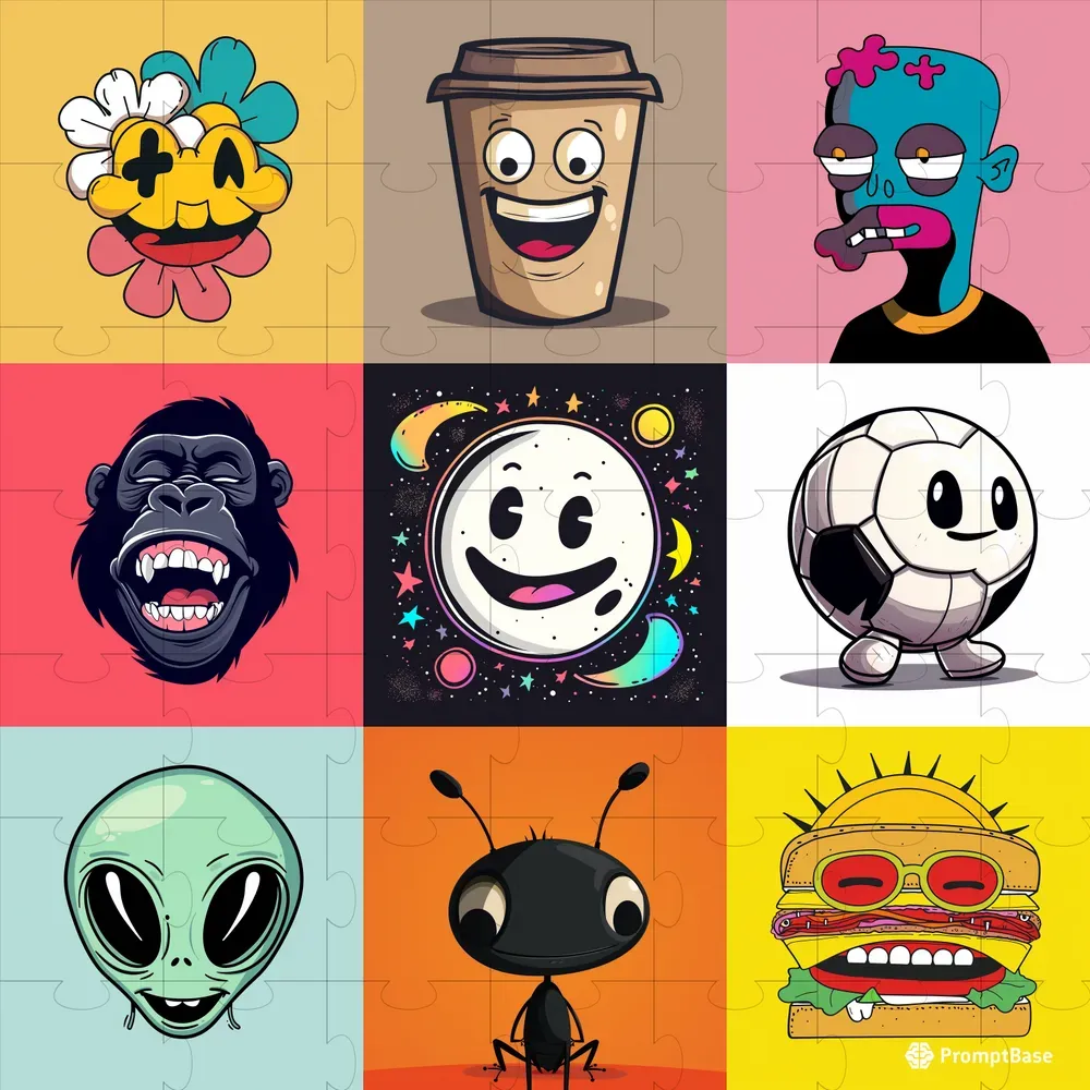 Happycore Logos Midjourney Prompt | PromptBase