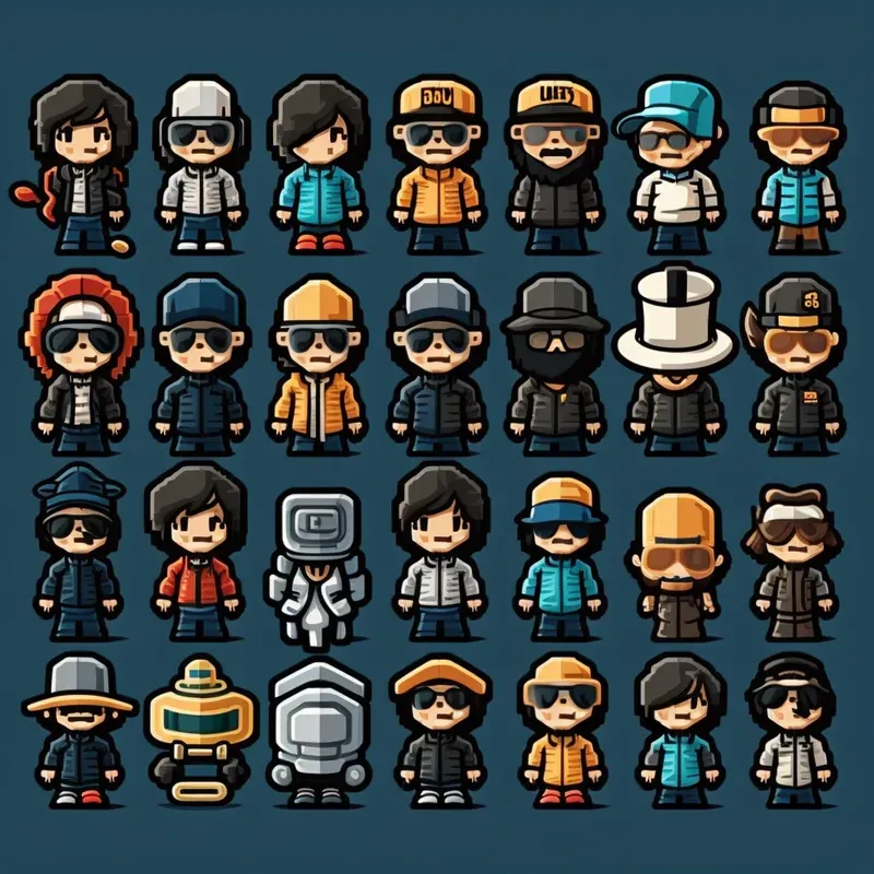 Grid Aligned Sprite Sheets - Game Assets Midjourney Prompt | PromptBase