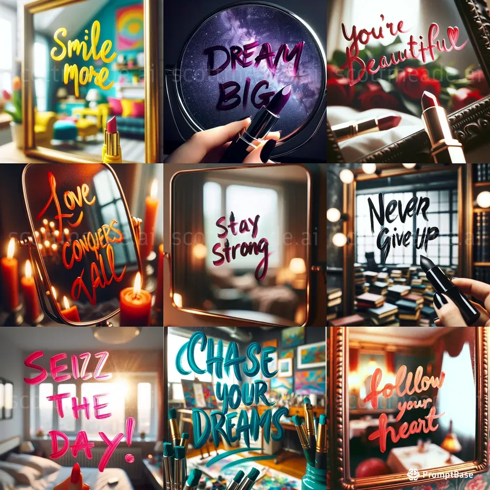 Lipstick Messages On Mirrors DALL·E Prompt | PromptBase