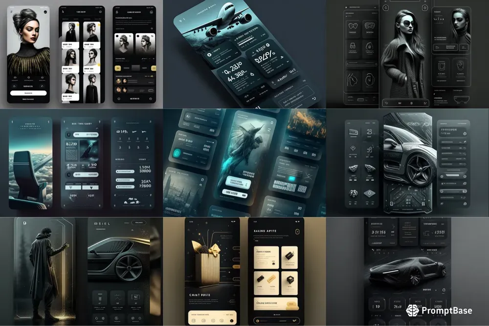 3D Dark Color Ui Design Style Midjourney Prompt | PromptBase
