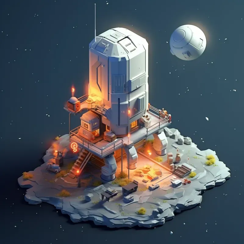 Isometrics With Low Poly Style Midjourney Prompt | PromptBase