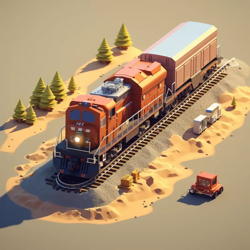 Isometrics With Low Poly Style Midjourney Prompt | PromptBase