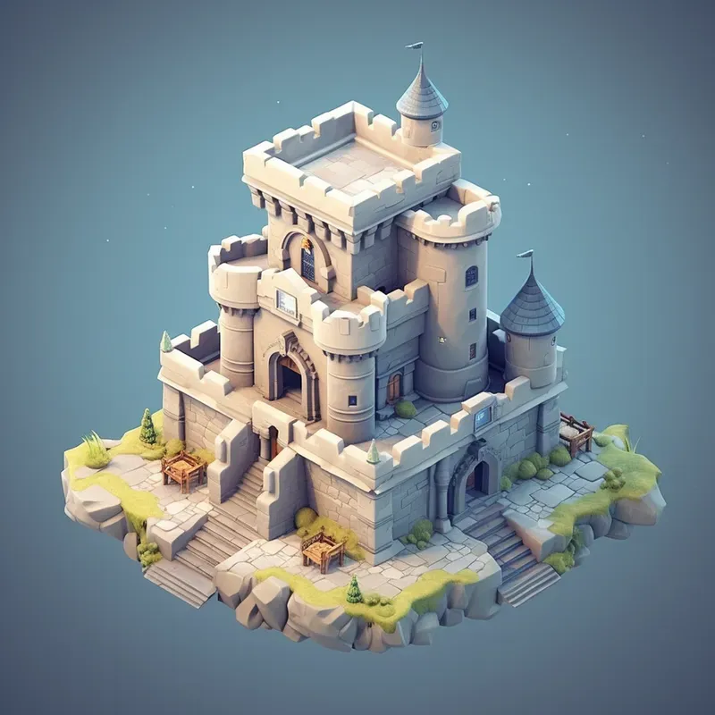 Isometrics With Low Poly Style Midjourney Prompt | PromptBase