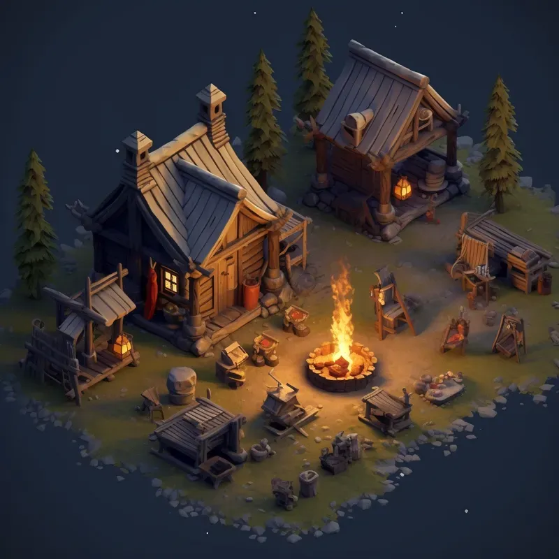 Isometrics With Low Poly Style Midjourney Prompt | PromptBase