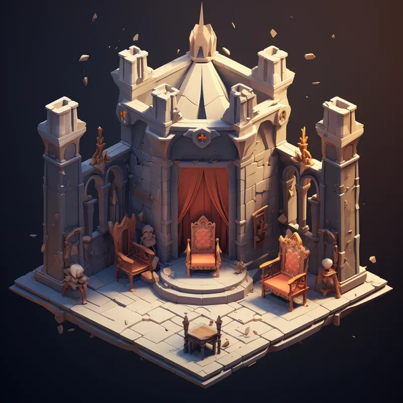 Isometrics With Low Poly Style Midjourney Prompt | PromptBase