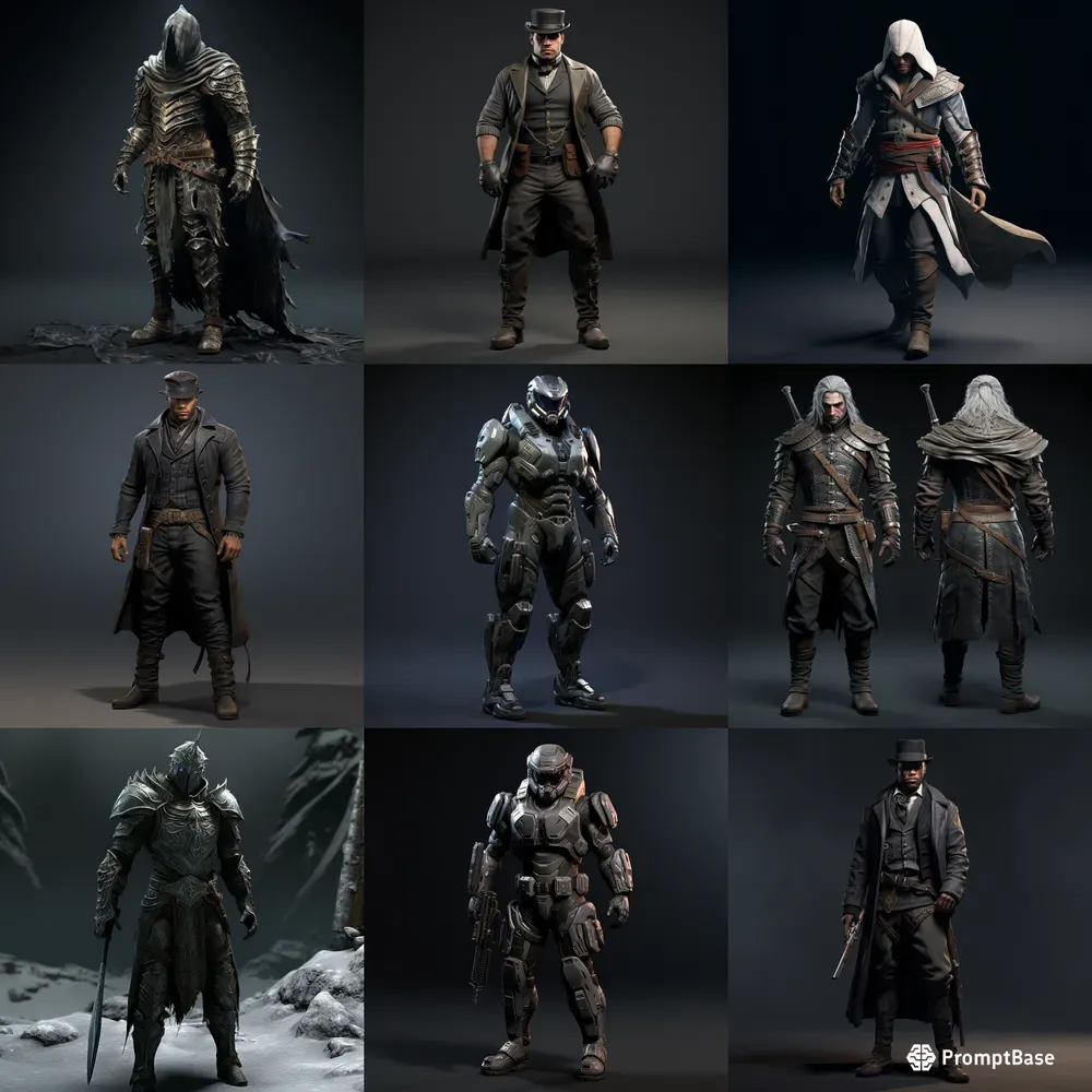 Game Designs Mmorpg Characters Art Midjourney Prompt | PromptBase