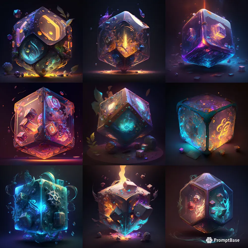 Game Magic Symbol Dice Icons Midjourney Prompt | PromptBase