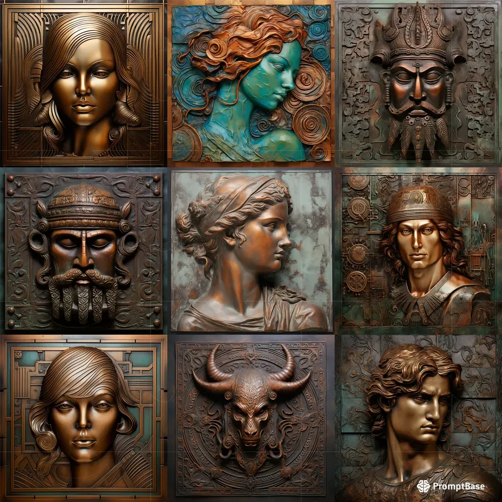 Cinematic Bas Relief Portraits Midjourney Prompt | PromptBase