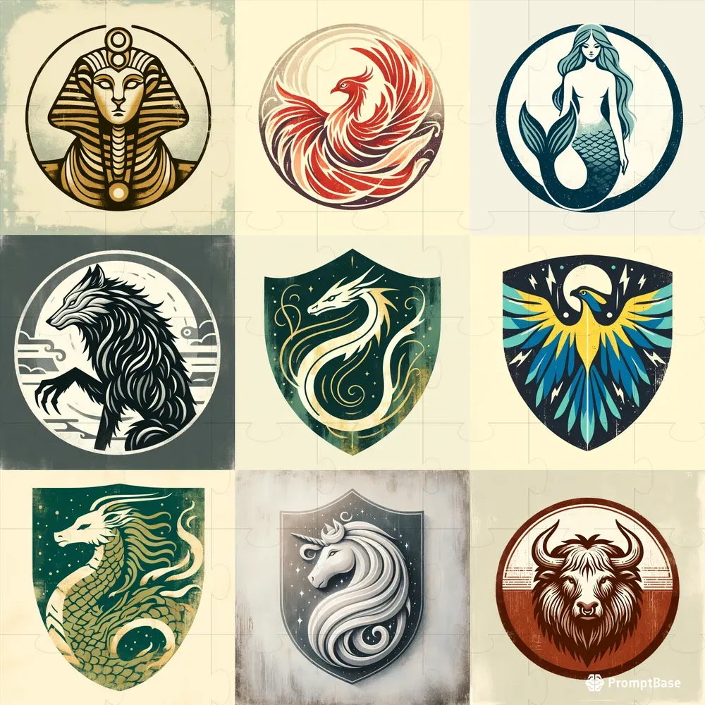 Hogwarts Stamp Logo Vector Emblems DALL·E Prompt | PromptBase