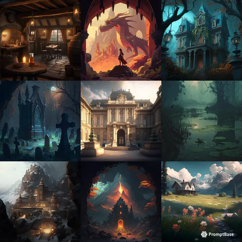 DnD Background Art Midjourney Prompt | PromptBase