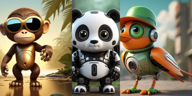 Cute 3D Robot Animals Leonardo Ai Prompt | PromptBase