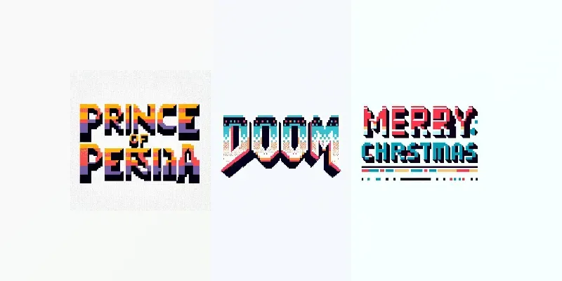 8-bit Minimalistic Typography DALL·E Prompt | PromptBase