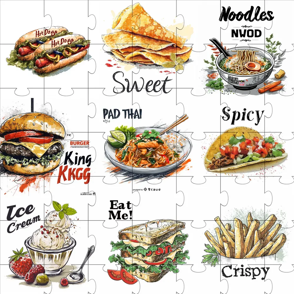 Fast Foods With Text Midjourney Prompt | PromptBase