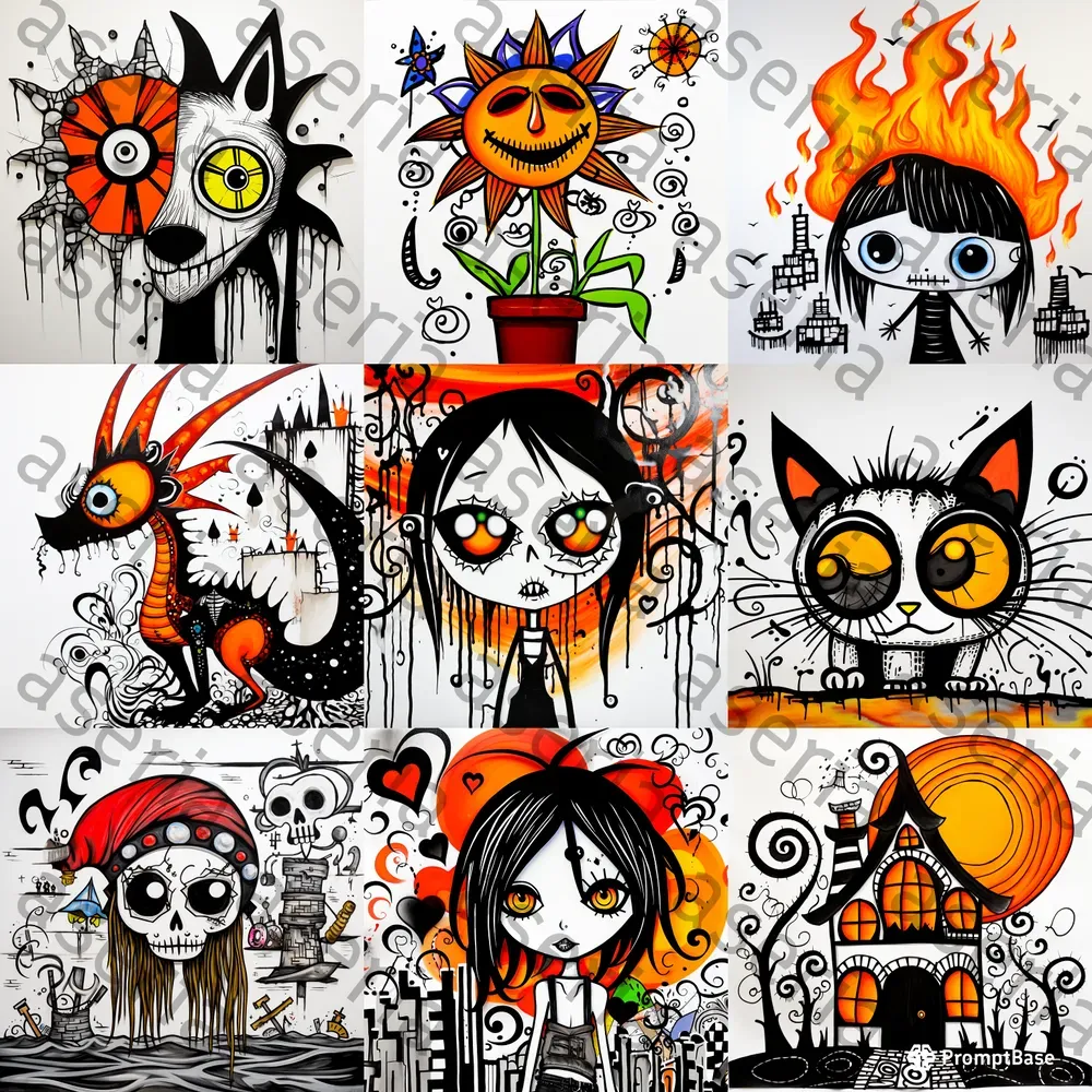 Crazy Unexpected Marker Drawings Midjourney Prompt | PromptBase