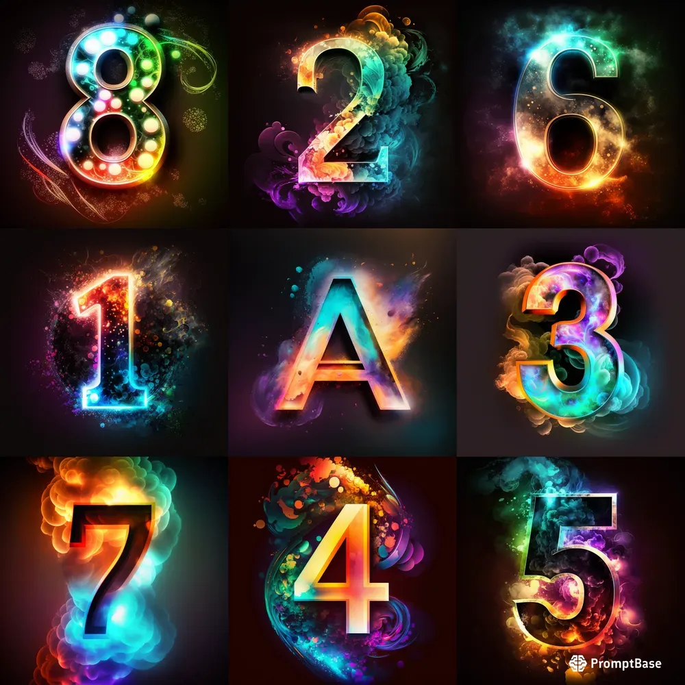 Spectacular Numbers Letters Midjourney Prompt | PromptBase Spectacular Numbers Letters Midjourney Prompt | PromptBase