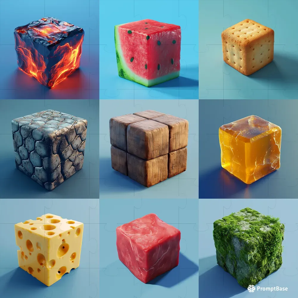 Cube Zbrush Textures Midjourney Prompt | PromptBase