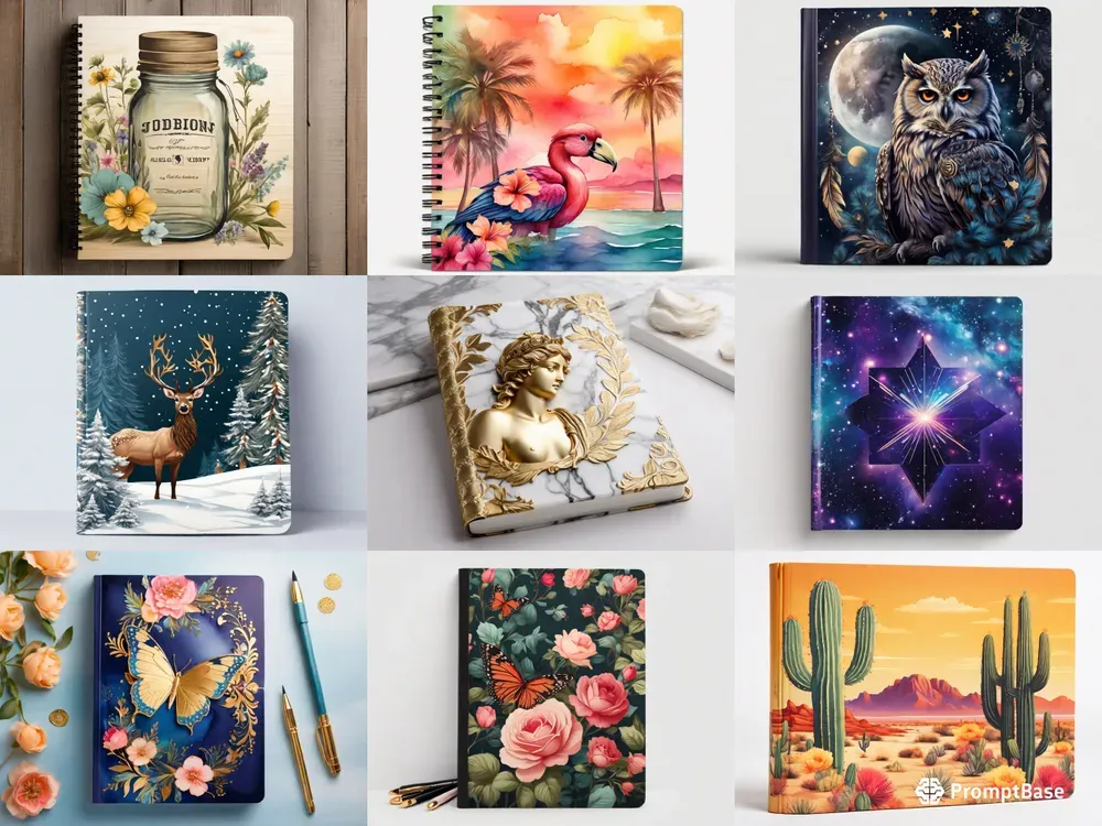 Elegant Notebook Cover Designers Leonardo Ai Prompt | PromptBase