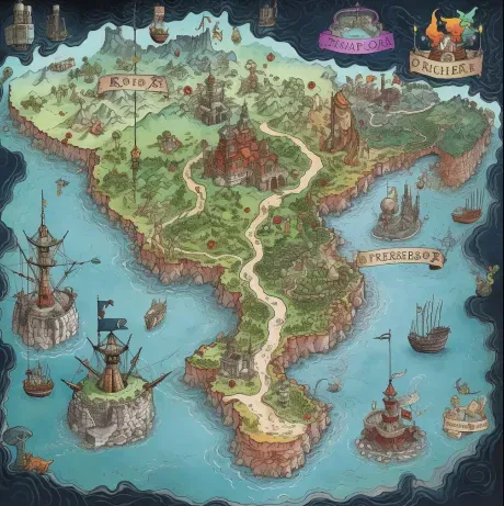 One Piece World Maps Midjourney Prompt | PromptBase