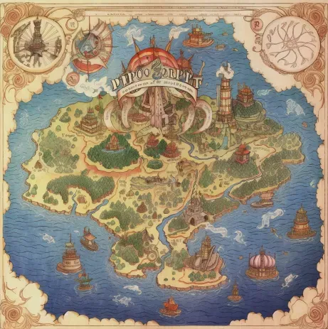 One Piece World Maps Midjourney Prompt | PromptBase