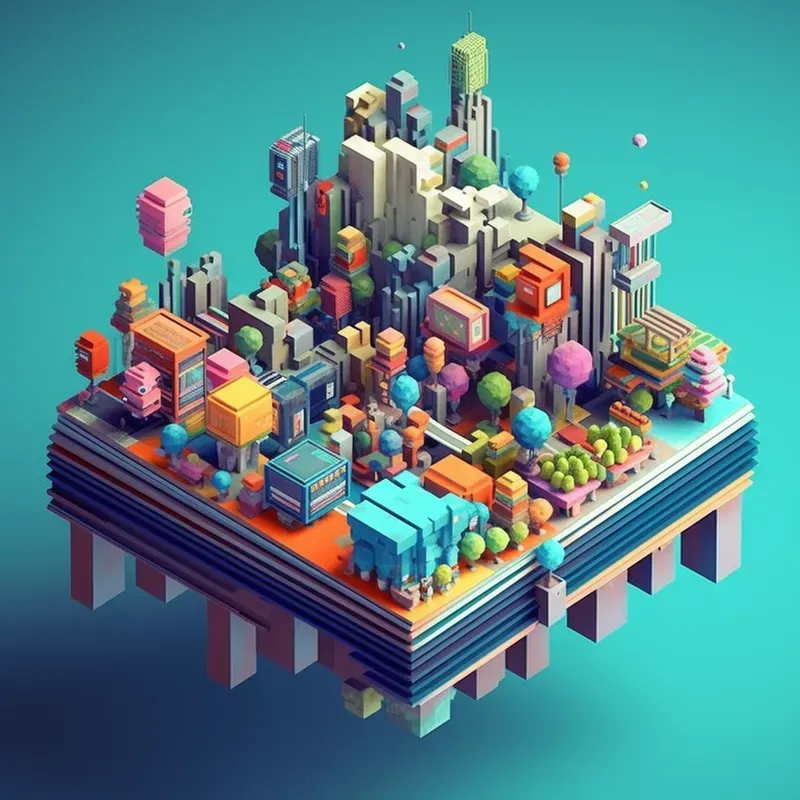 Voxel 3D Environments Midjourney Prompt | PromptBase