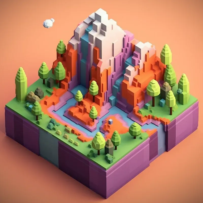Voxel 3D Environments Midjourney Prompt | PromptBase