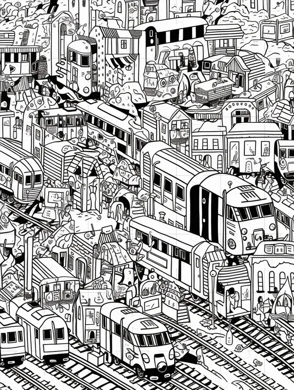 Doddle Visual Hunt Coloring Pages Midjourney Prompt | PromptBase