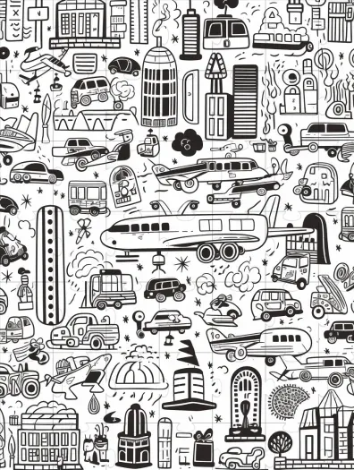 Doddle Visual Hunt Coloring Pages Midjourney Prompt | PromptBase