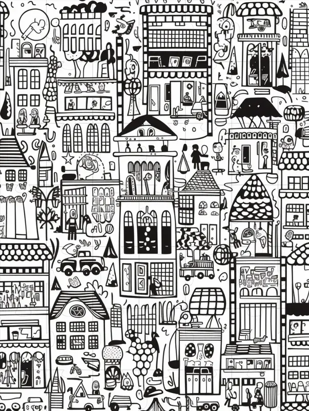 Doddle Visual Hunt Coloring Pages Midjourney Prompt | PromptBase