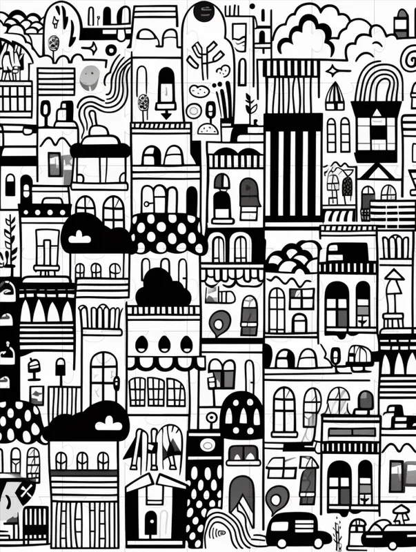 Doddle Visual Hunt Coloring Pages Midjourney Prompt | PromptBase