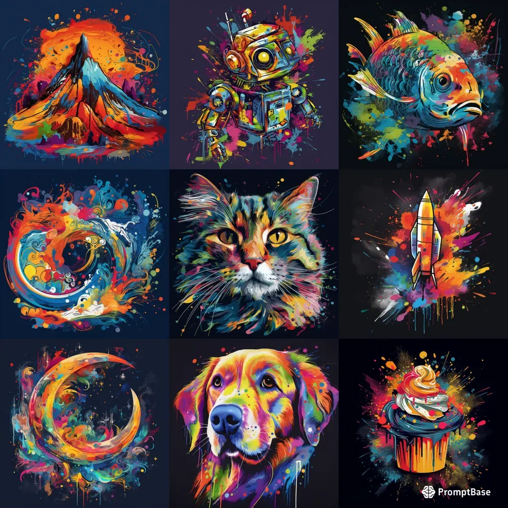Jackson Pollock-inspired T-shirt Designs Midjourney Prompt | PromptBase