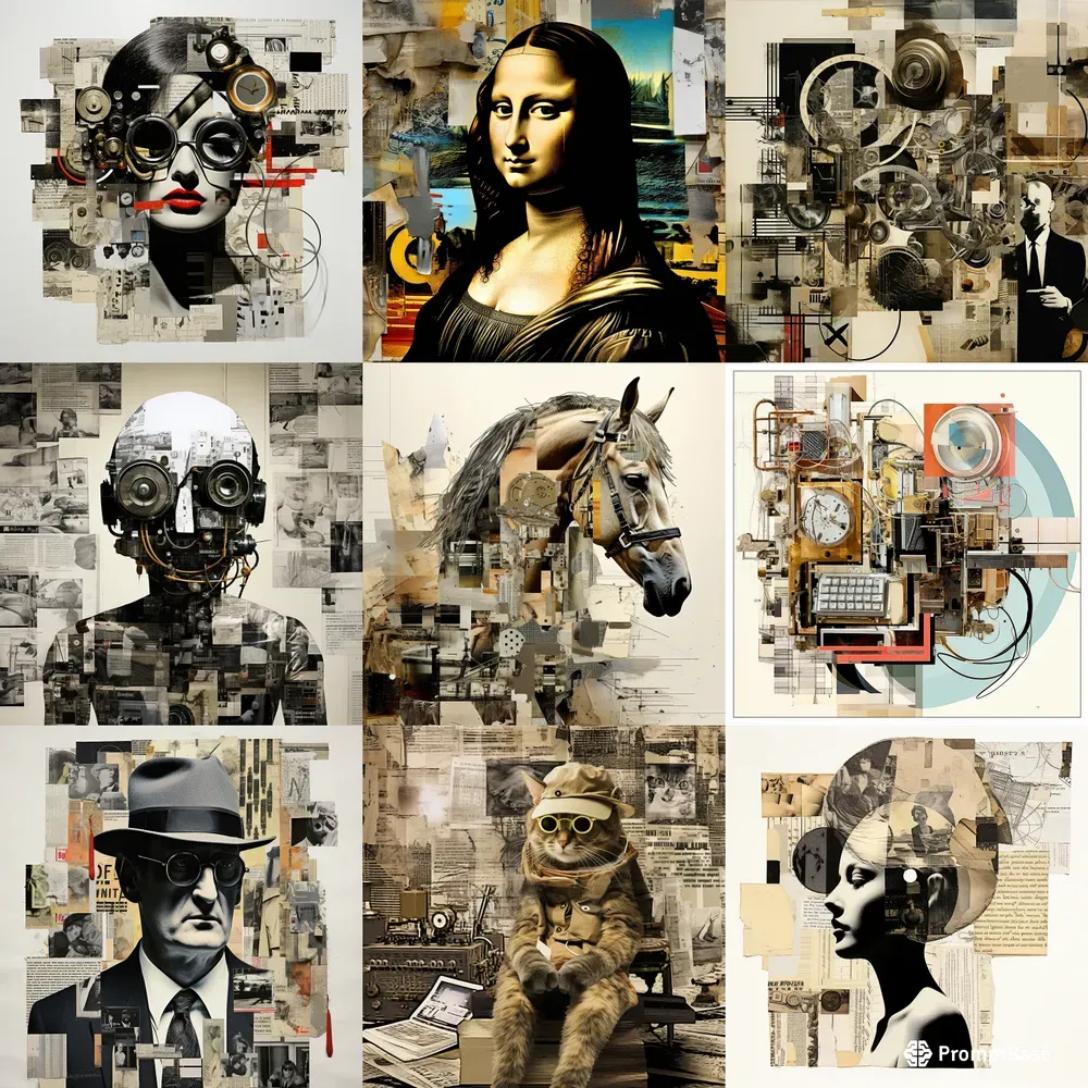 Dadaist Style Collages Midjourney Prompt | PromptBase