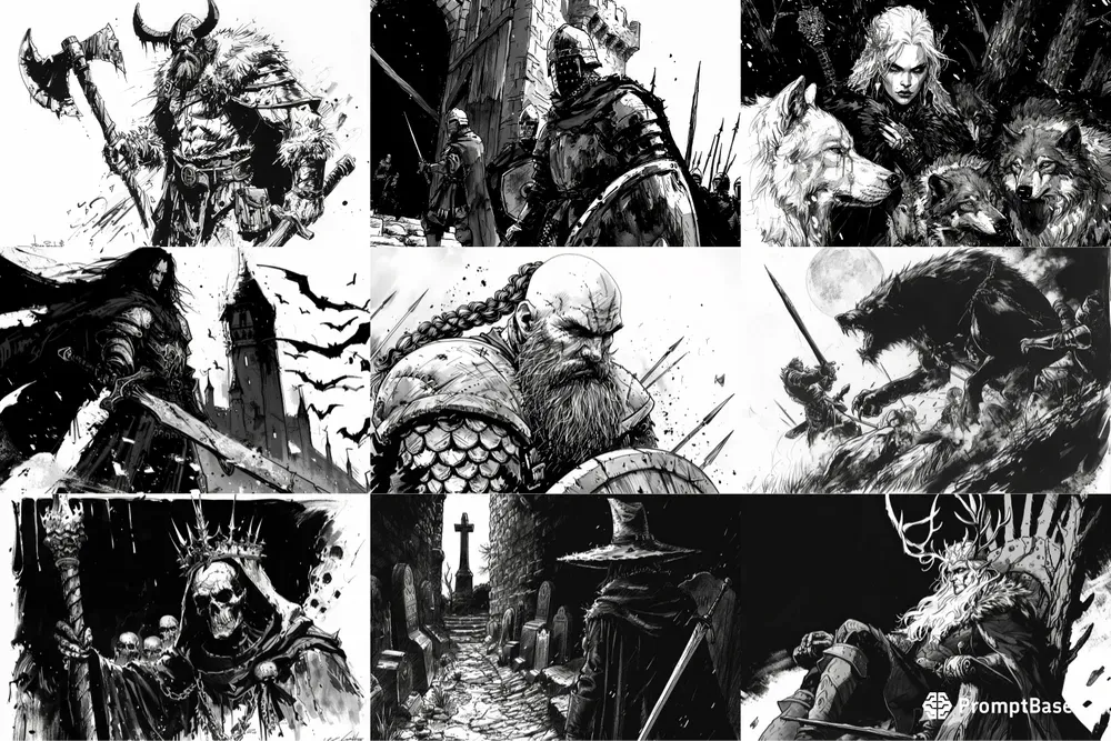 Dark Fantasy RPG Scenes Middle Ages 2 Midjourney Prompt | PromptBase