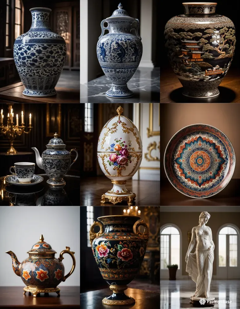 Porcelain Pottery Stable Diffusion Prompt | PromptBase