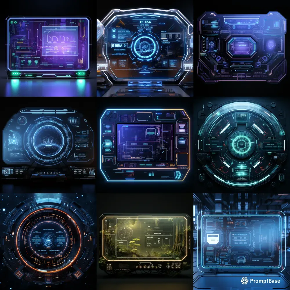 Hud Futuristic Displays Midjourney Prompt | PromptBase