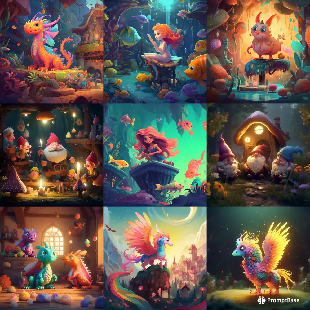 Playful Magical Creatures Midjourney Prompt | PromptBase