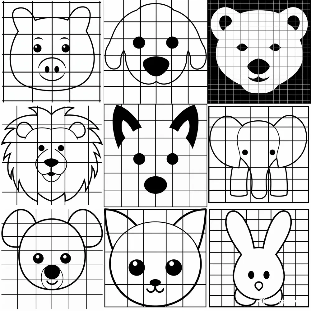 How To Draw Simple Animals On Grids Midjourney Prompt | PromptBase