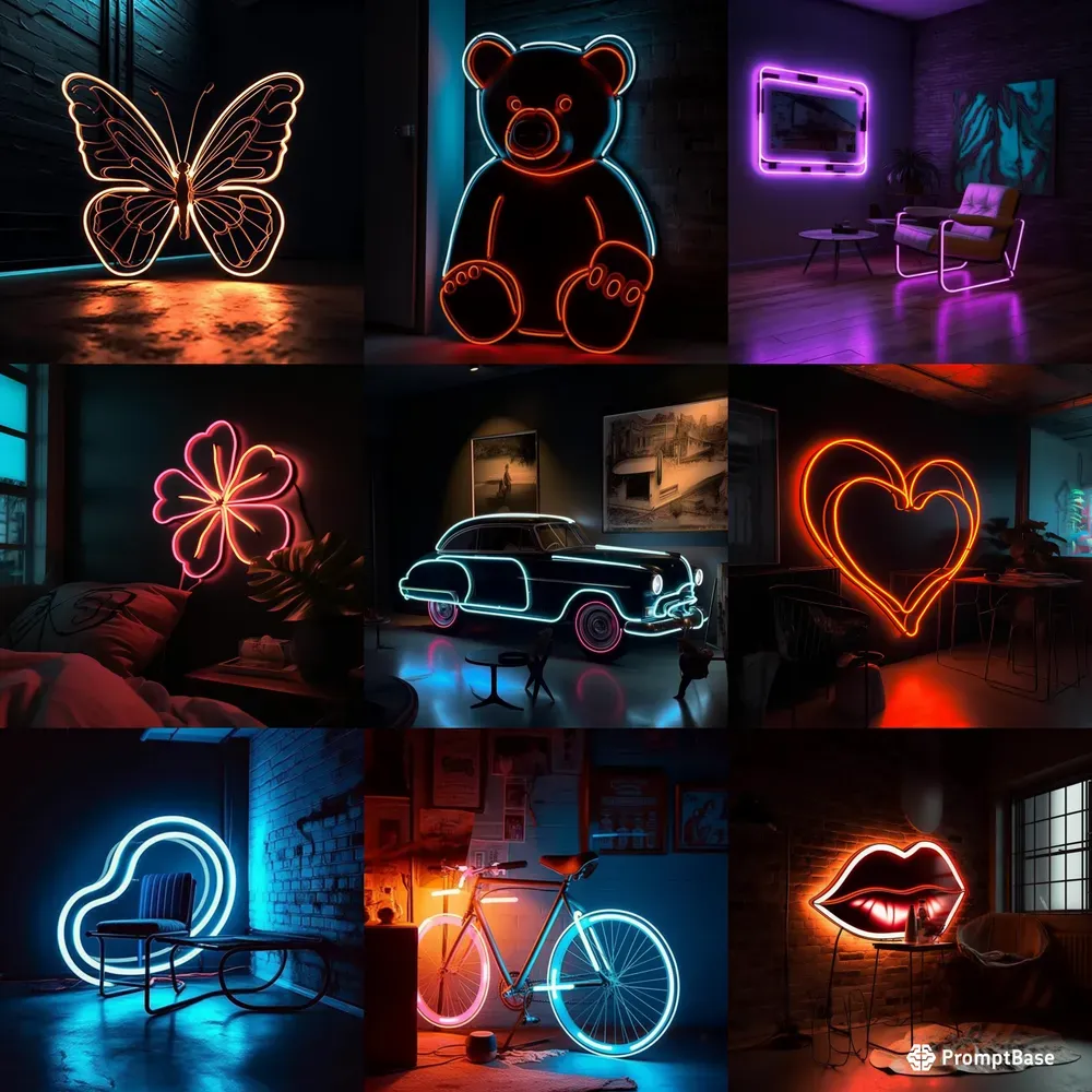 Neon Signs For Decor Midjourney Prompt | PromptBase