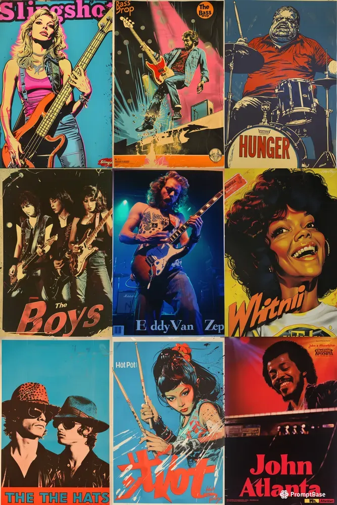 70s Retro Band Posters Midjourney Prompt | PromptBase
