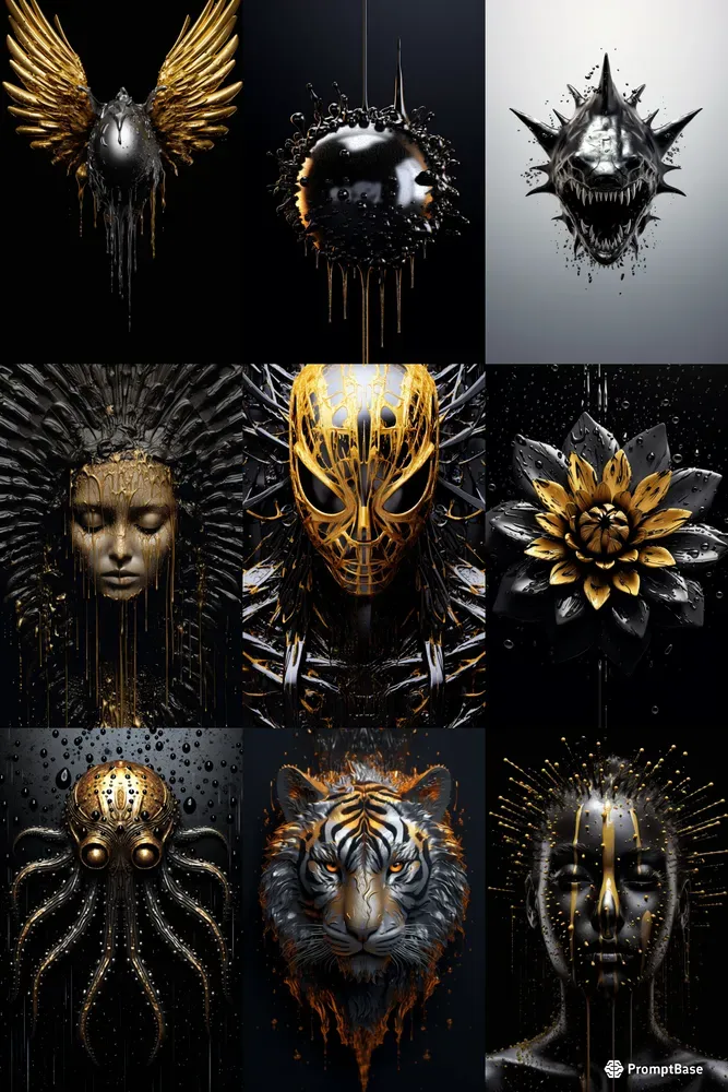 Alien Liquid Portraits Midjourney Prompt | PromptBase